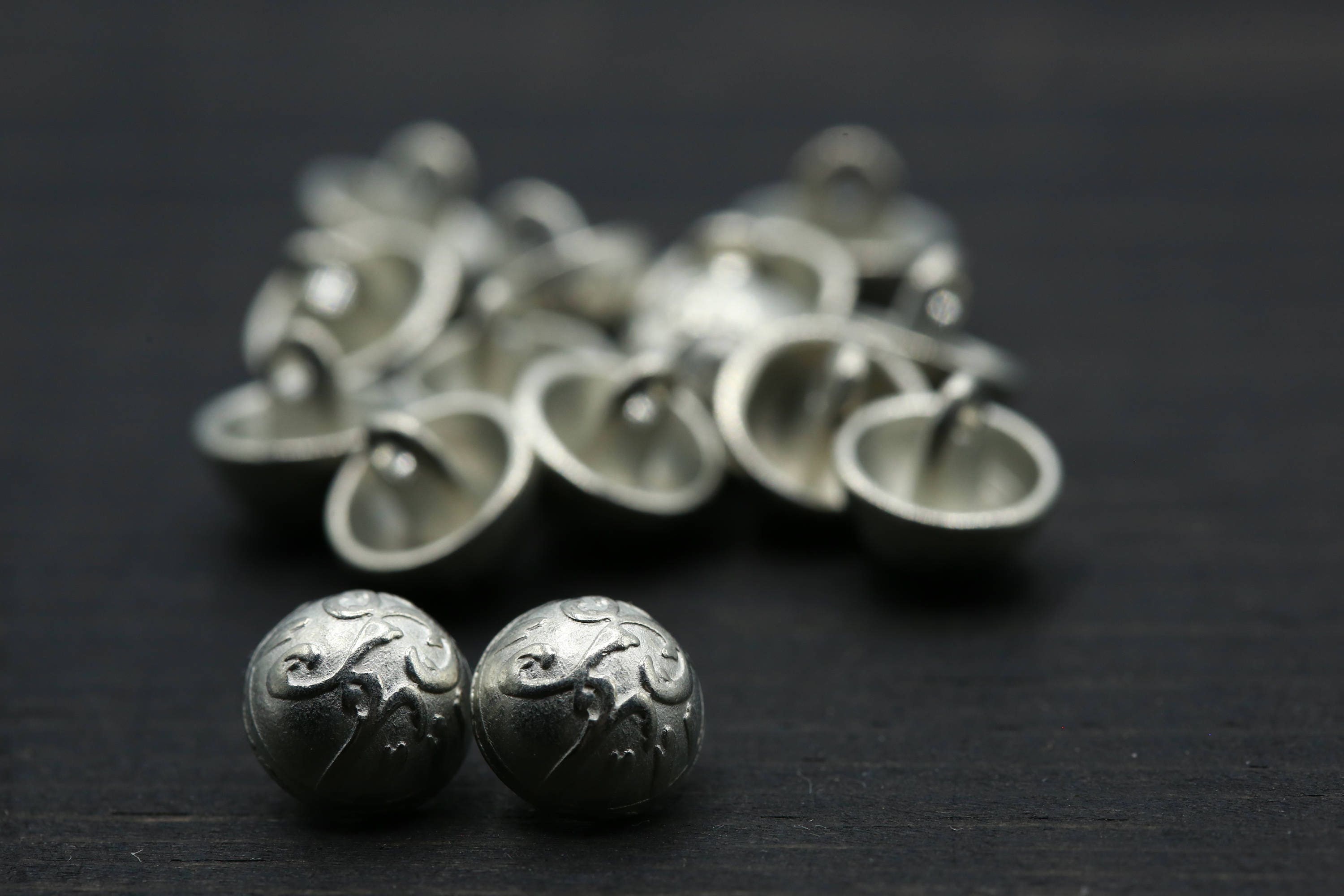 Small Silver Buttons 12 PIECES Small Wild Vines Silver Metal | Etsy