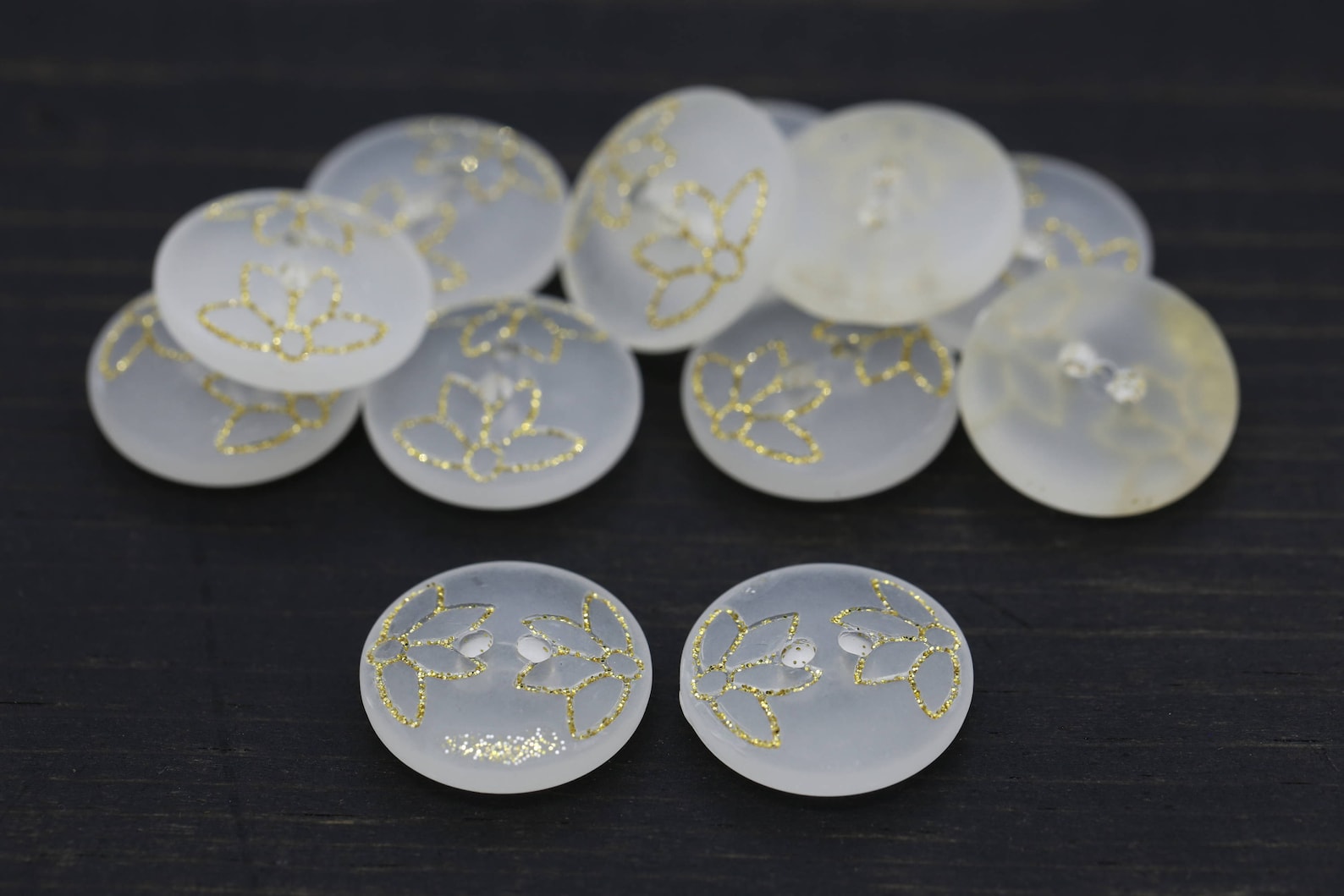 Clear Plastic Button 1 Dozen/ Frosted Button/ Two Hole Button/ | Etsy