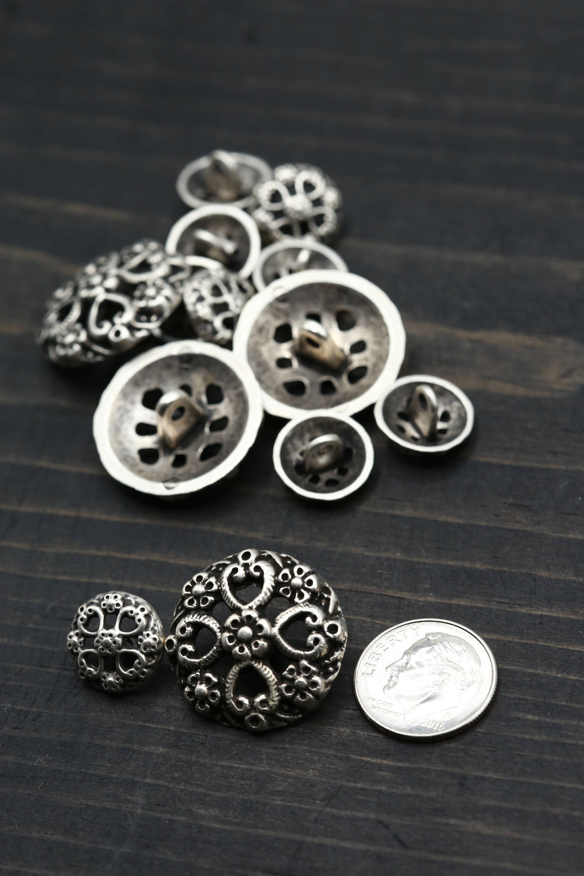 Silver Metal Button 4 PIECES Silver Button/ Made in Italy/ | Etsy