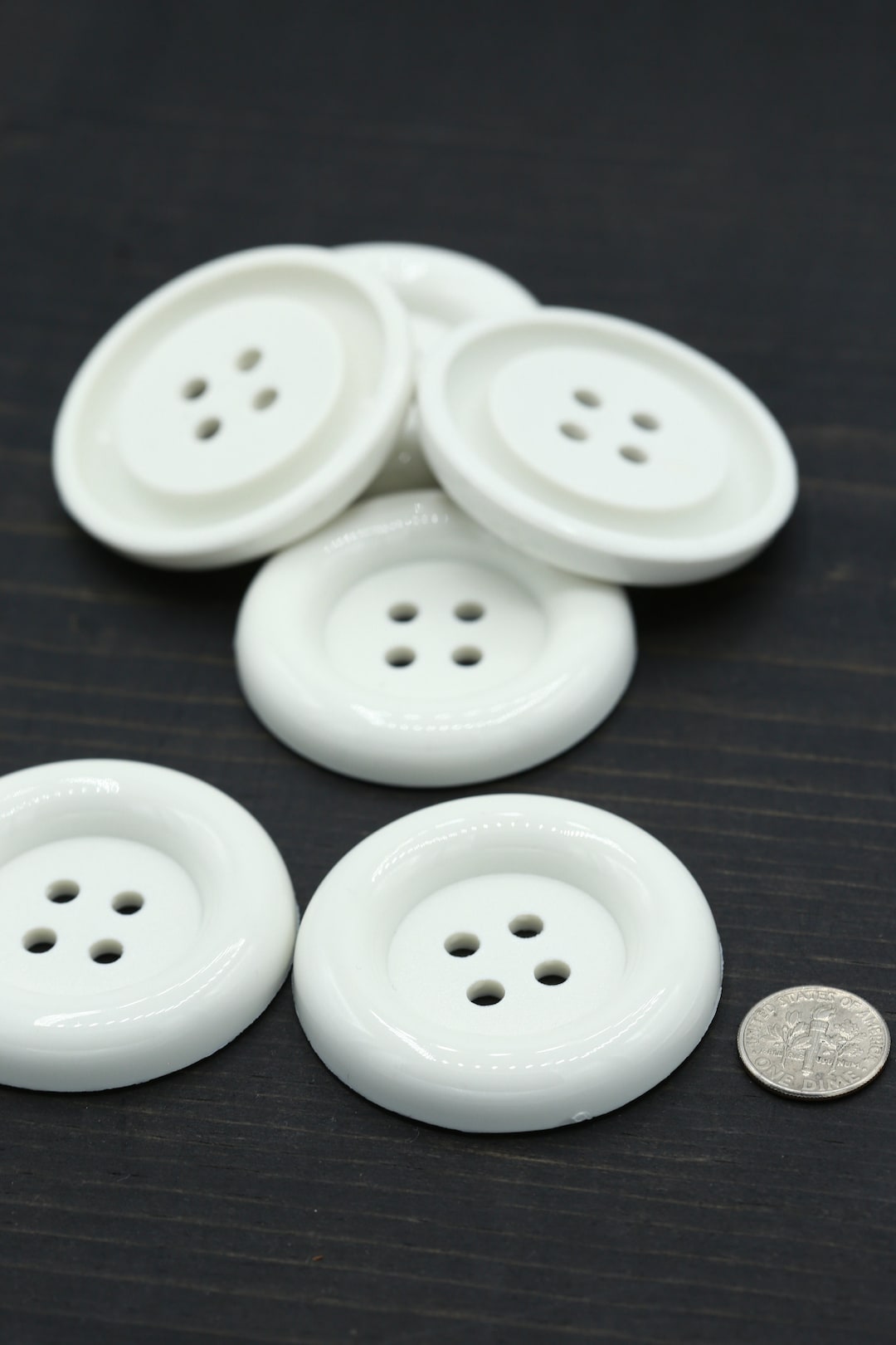 White Plastic Buttons: 51mm Four Hole Costume Button 80L 51mm 2" - 2 ...