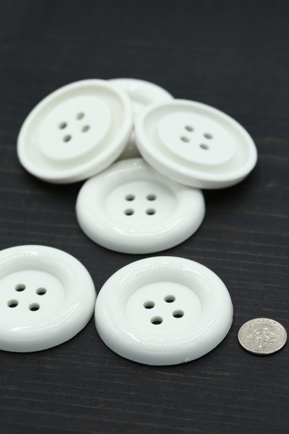 50mm White Plastic Button 2 PIECES Four Holed 80L 2 | Etsy