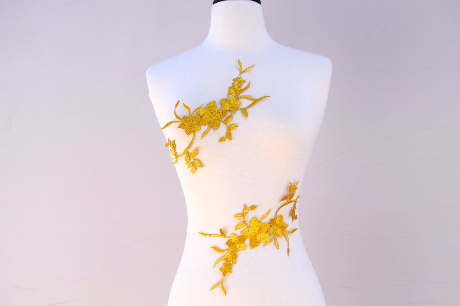 Gold Flower Patches 2 Gold Embroidery Flower Patches Vintage - Etsy