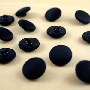1 Dozen Black Satin Covered Tuxedo Buttons, Vest Button 3/4" 19mm 30L ...