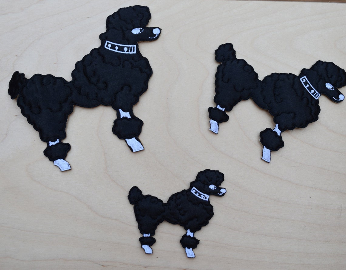 Poodle Patches Family of Iron on Satin Plush Poodles Available - Etsy