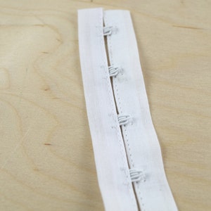 White on White Hook and Eye Tape Set on Cotton Trim With Matching Hooks ...