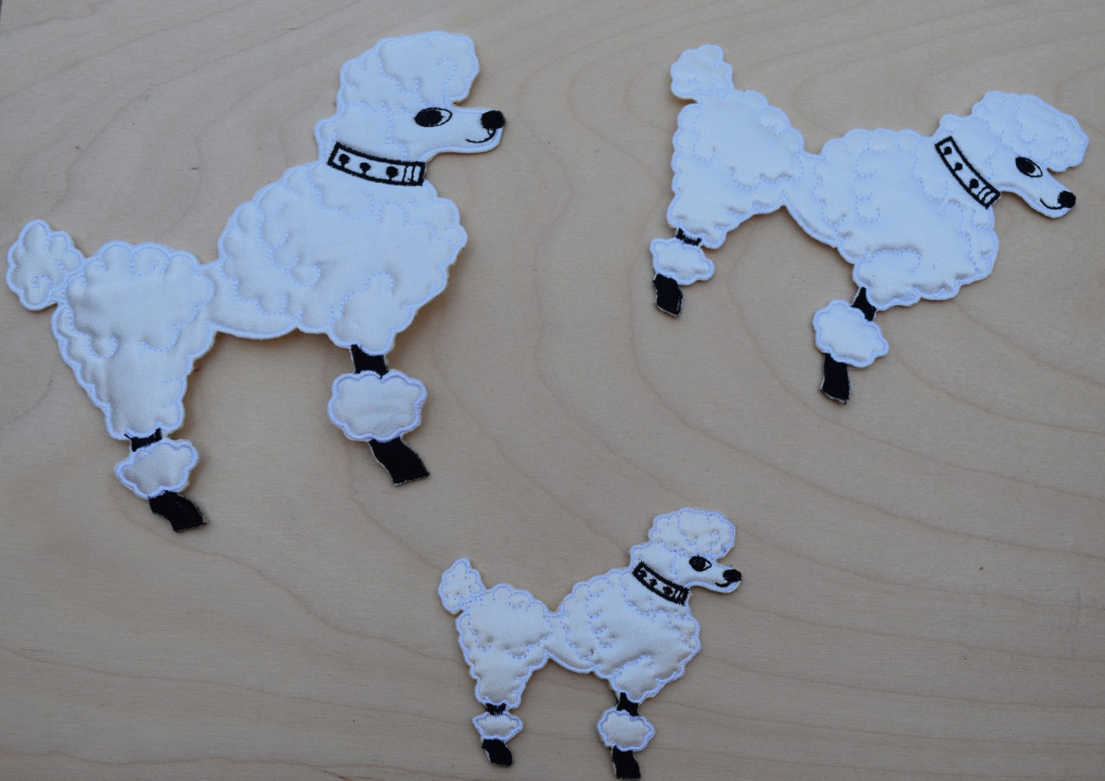 Poodle Patches Family of Iron on Satin Plush Poodles Available - Etsy