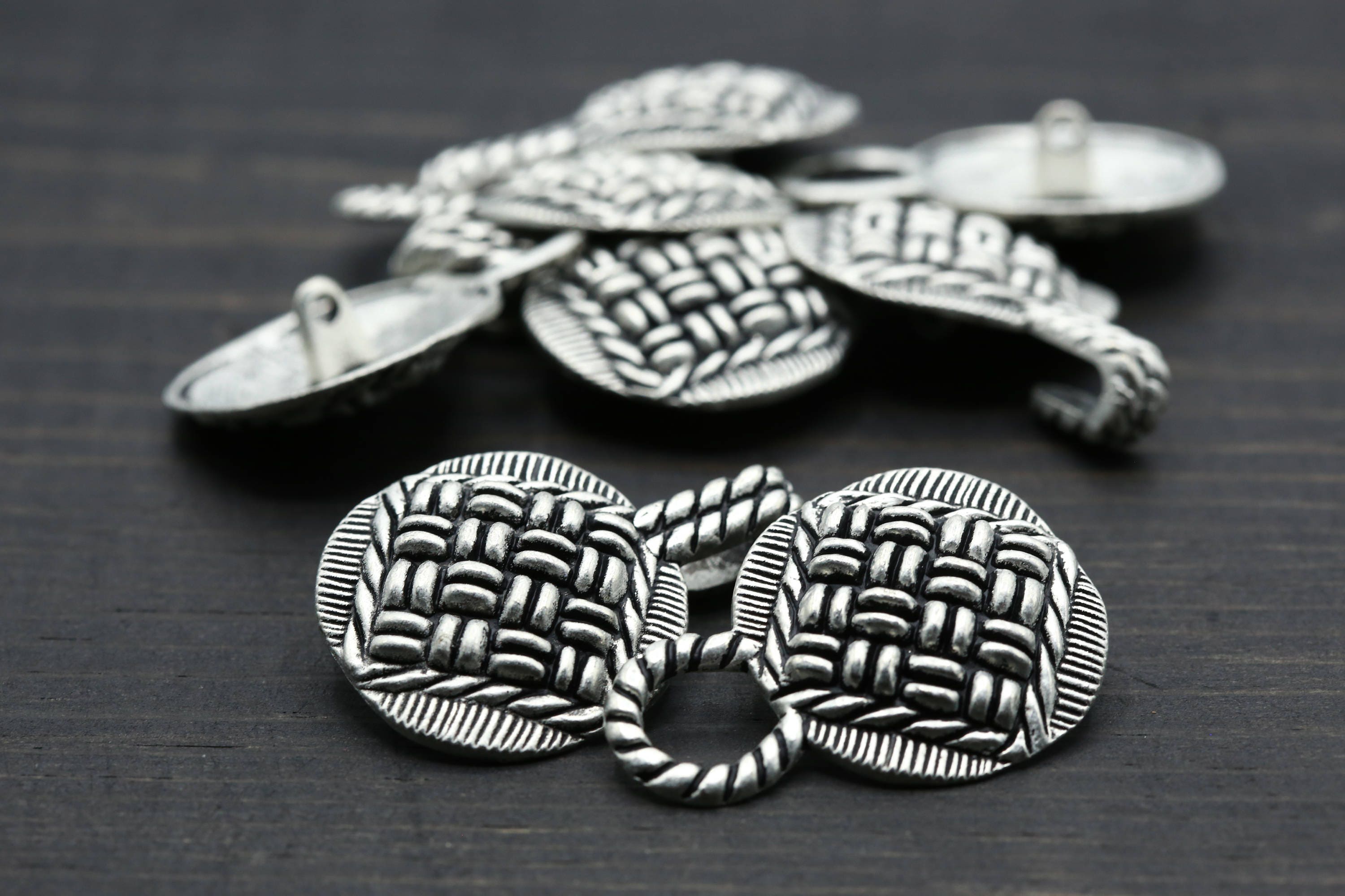 Two Piece Button Closures. Rope Design. Metal Closures/ Metal - Etsy