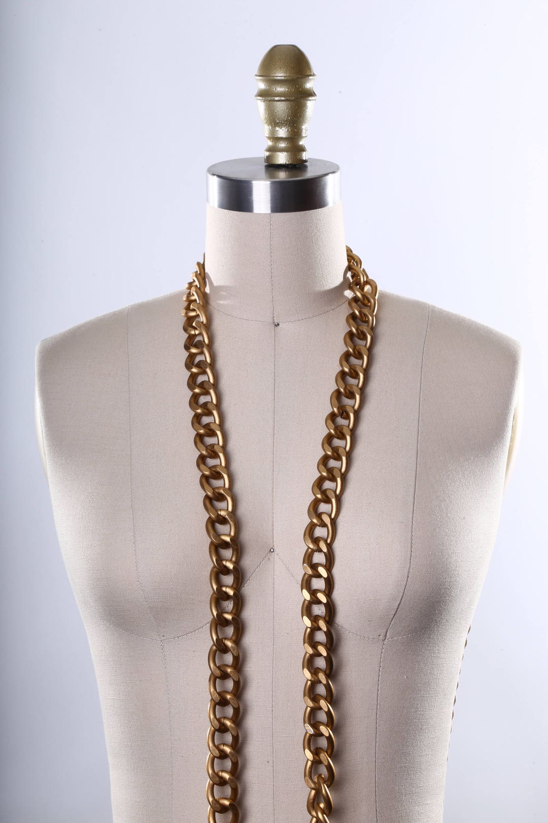 Antique Gold Chain 20mm/ Gold Metal Chain/ Antique Brass Flattened ...