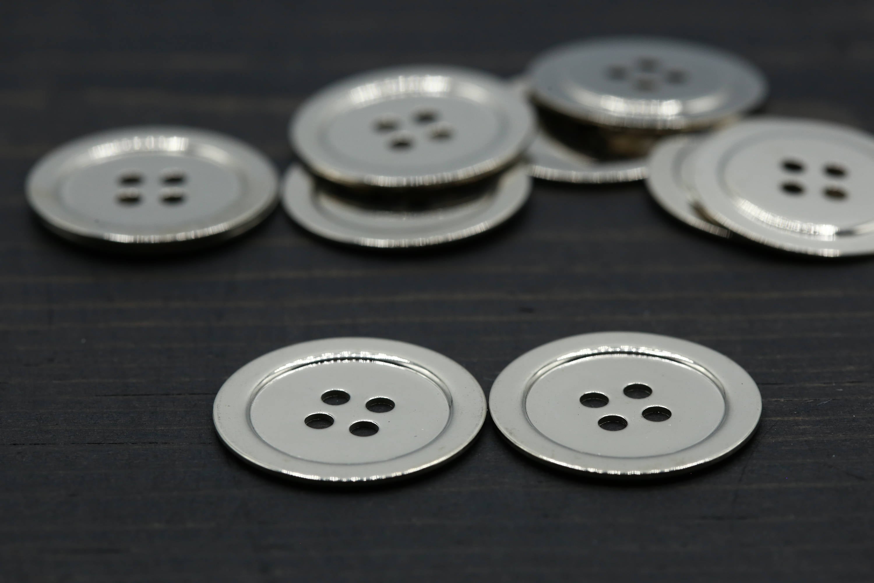 Silver Coat Buttons 4pcs Mirror Mirror Oversized Silver Flat | Etsy