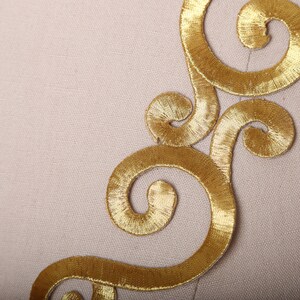Gold Embroidered Applique Pair: Metallic Iron-on Patches - Etsy