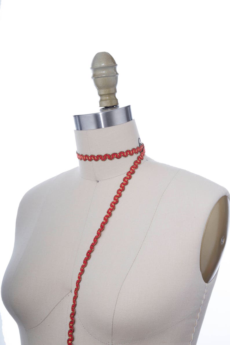 2 Yards Candy Red Gimp Trim/ Red and Gold Trim/ Red and Gold - Etsy