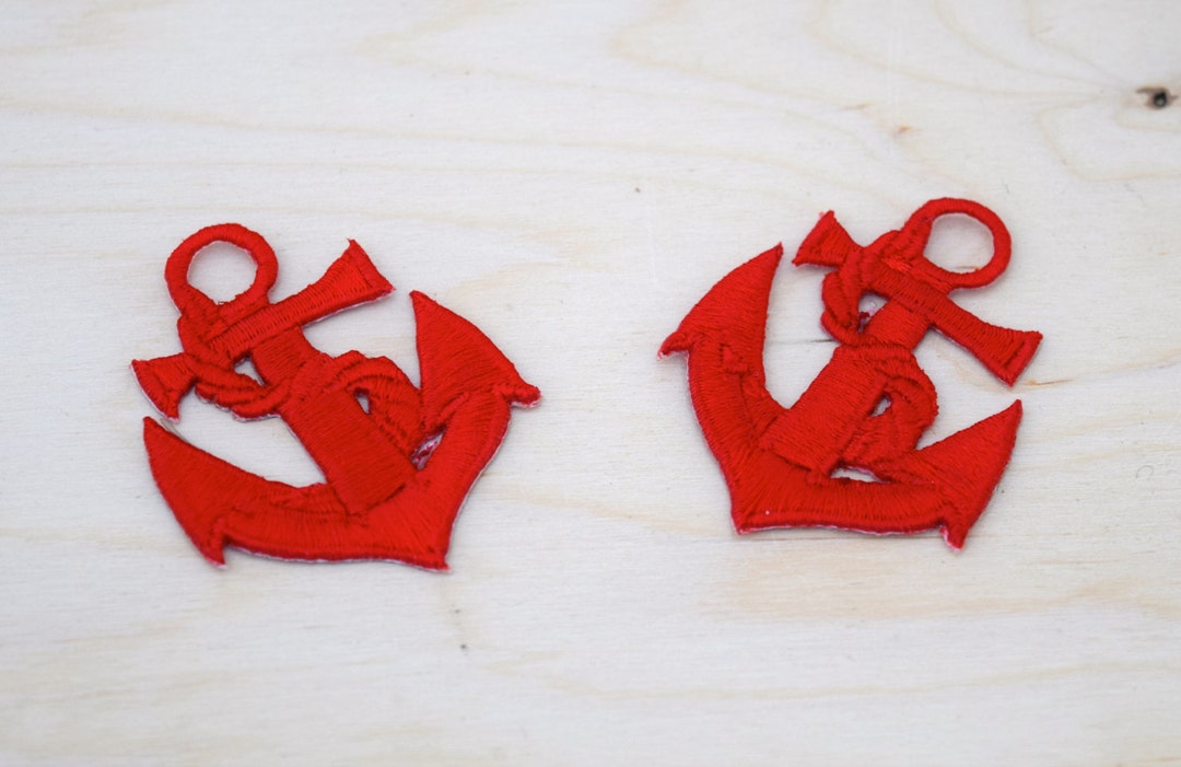 Anchor Patch 2 Spirited Red Miniture Anchor Nautical Themed Patch With ...