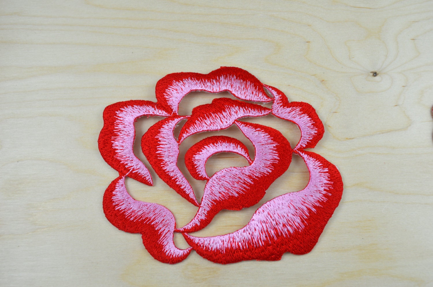 Flower Applique 2 Red Flower Patch/ Pink Flower Patch Red and | Etsy
