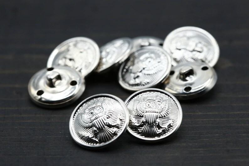 Silver Aluminium Buttons/ Aluminium Buttons/ Silver Button/ 36L 23mm 15 ...