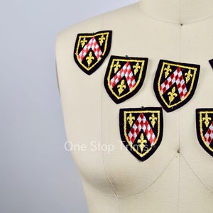 Black Crest Patch Edgy Black Gold Red and White Crests Patch With Red ...