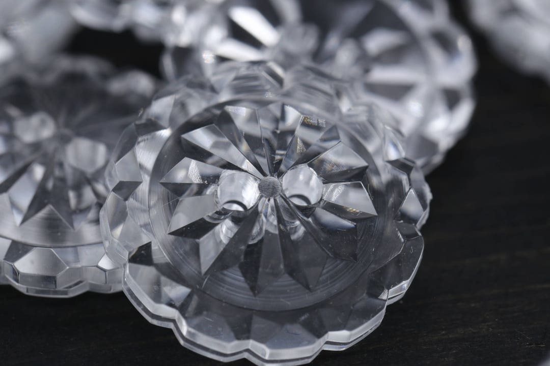 Clear Plastic Button 1 Dozen/ High Quality Crystal Cut Plastic Button ...