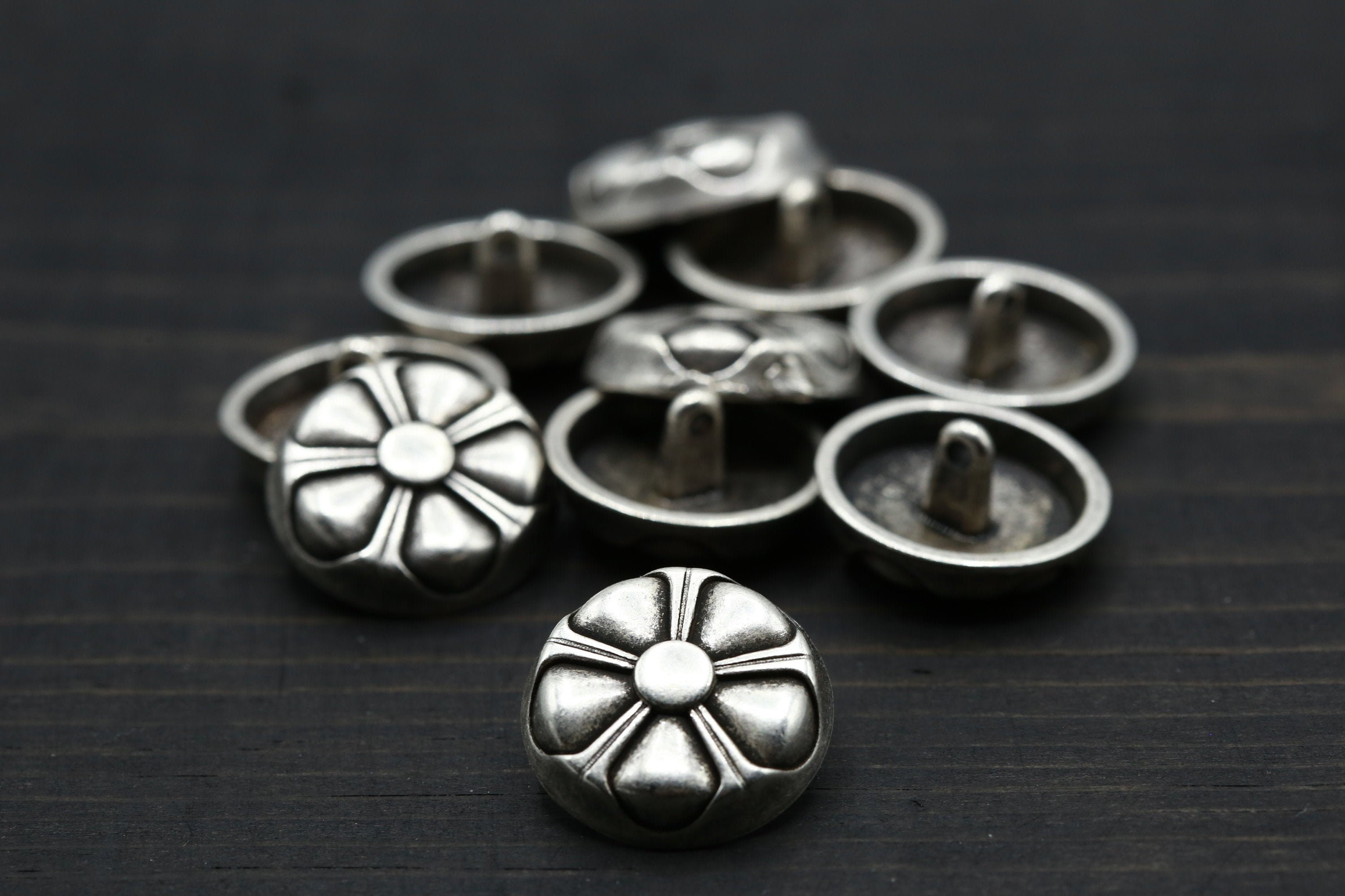 Silver Jacket Button 4 Pieces 1970's Inspired Hippie | Etsy