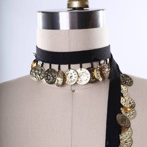 White With Silver Coin Trim/ Coin Fringe Trim/ Belly Dancer Trimming ...