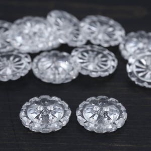 Clear Plastic Button 1 Dozen/ High Quality Crystal Cut Plastic Button ...