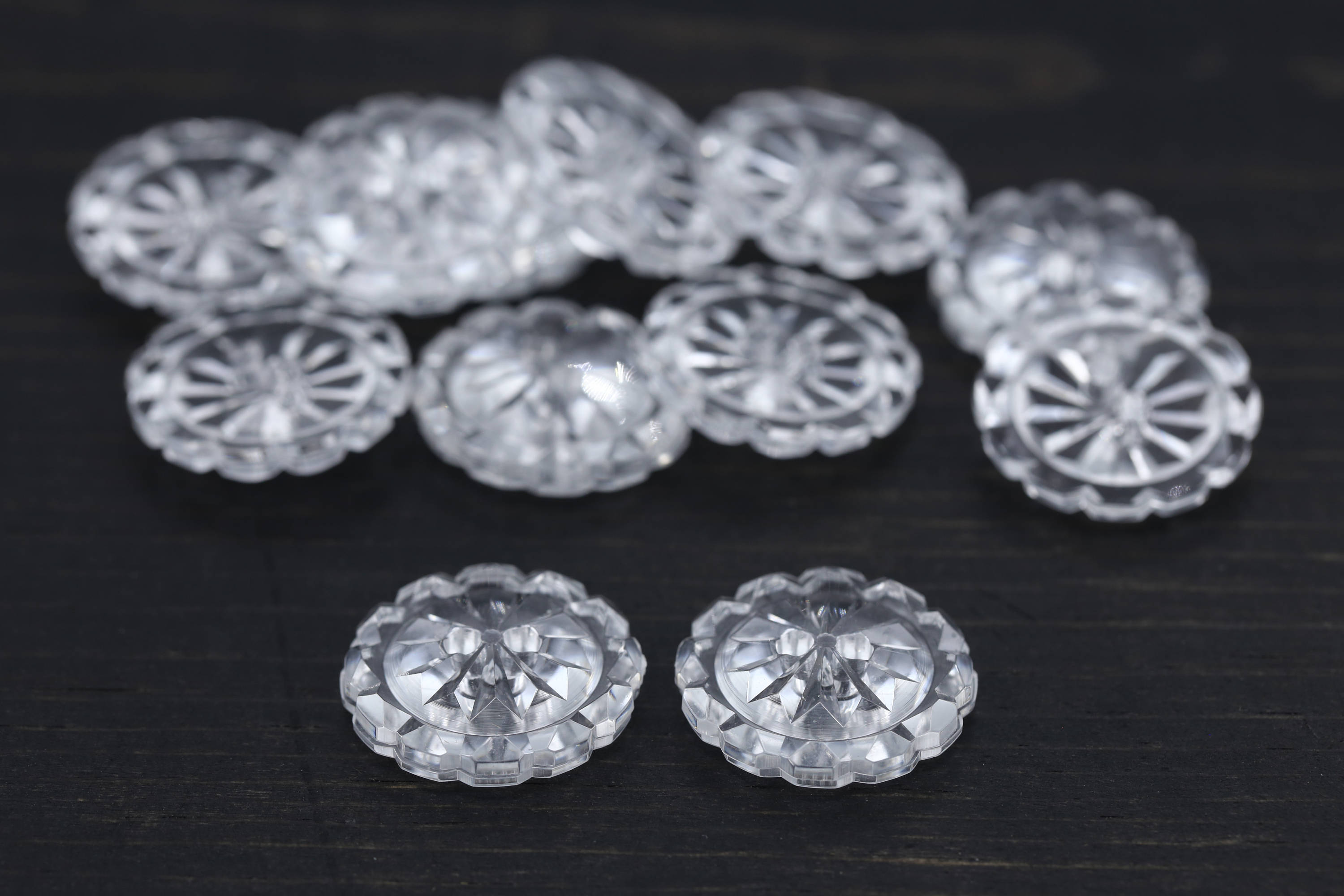 Clear Plastic Button 1 Dozen/ High Quality Crystal Cut Plastic Button ...