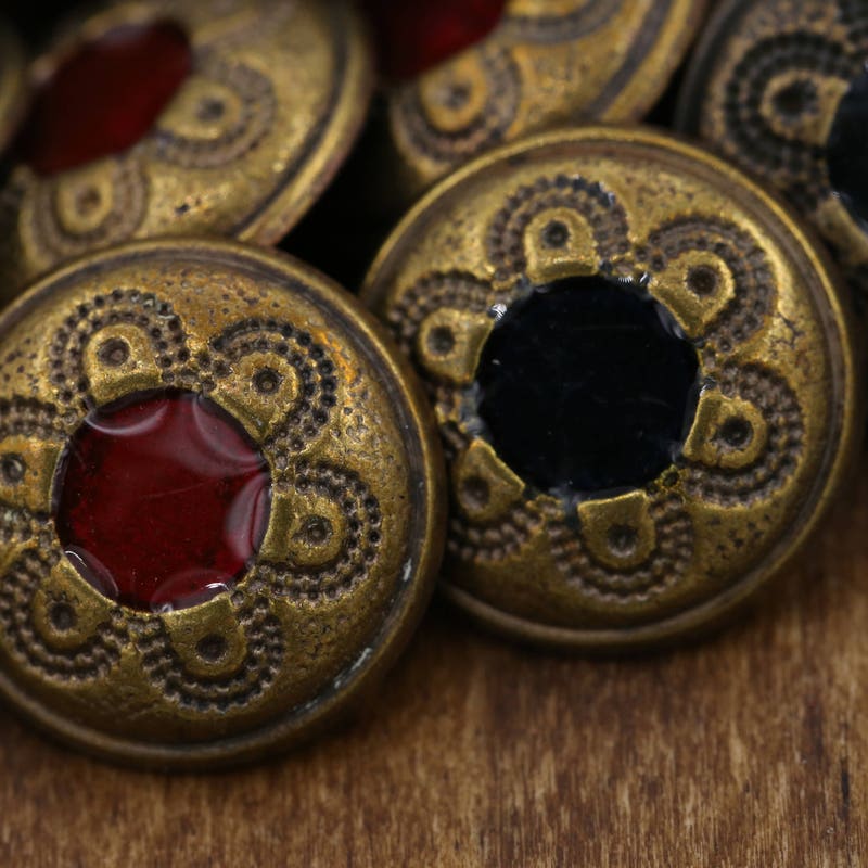 Antique Burgundy Button - Etsy