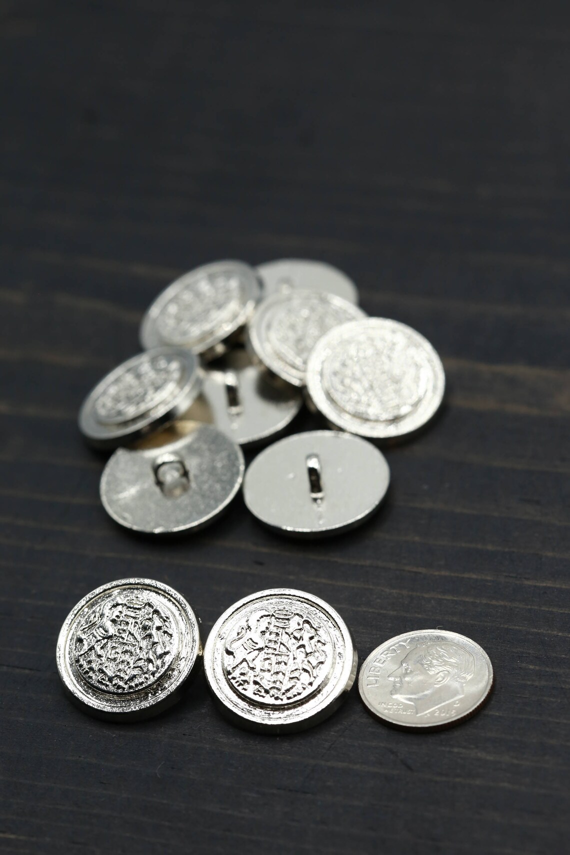 4pcs Silver Metal Buttons. Silver Button. Metal Buttons - Etsy