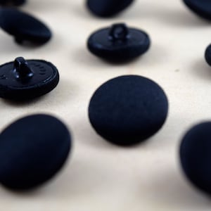 1 Dozen Black Satin Covered Tuxedo Buttons, Vest Button 3/4" 19mm 30L ...