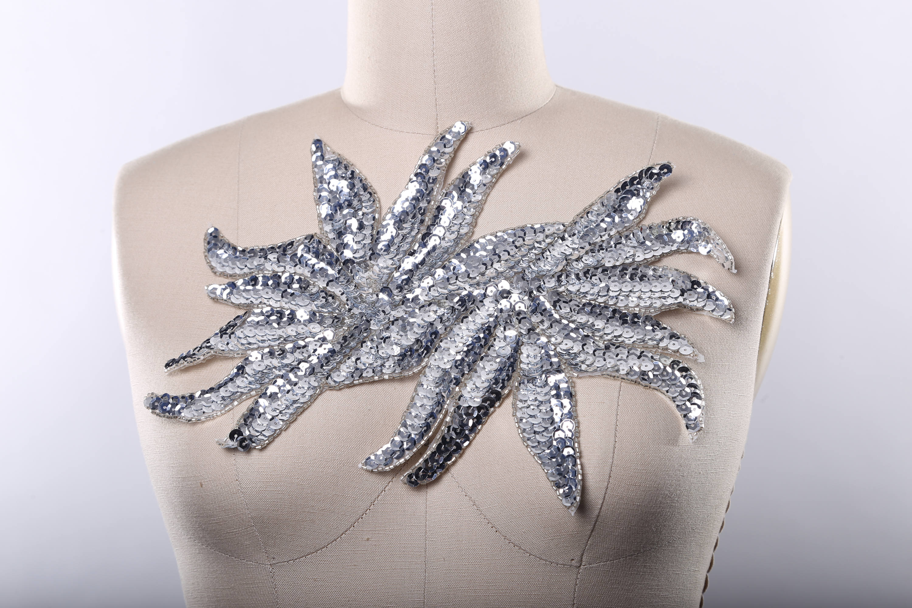 Silver Sequined Patch/ Silver Patch/ Oversized Silver Patch/ | Etsy