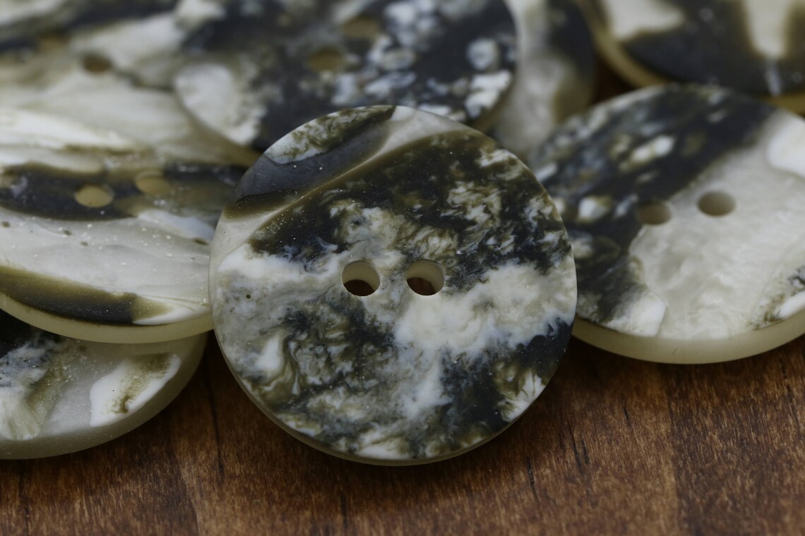 Plastic Faux Shell Buttons/ 1 Dozen Olive Teal Tones/ Rusted - Etsy