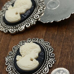 Cameo Button Ivory Face Gold Background and Silver Frame - Etsy