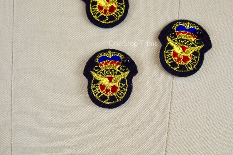 Small Emblem Patch/ Small Semi Circle Crest Patch Black Gold - Etsy