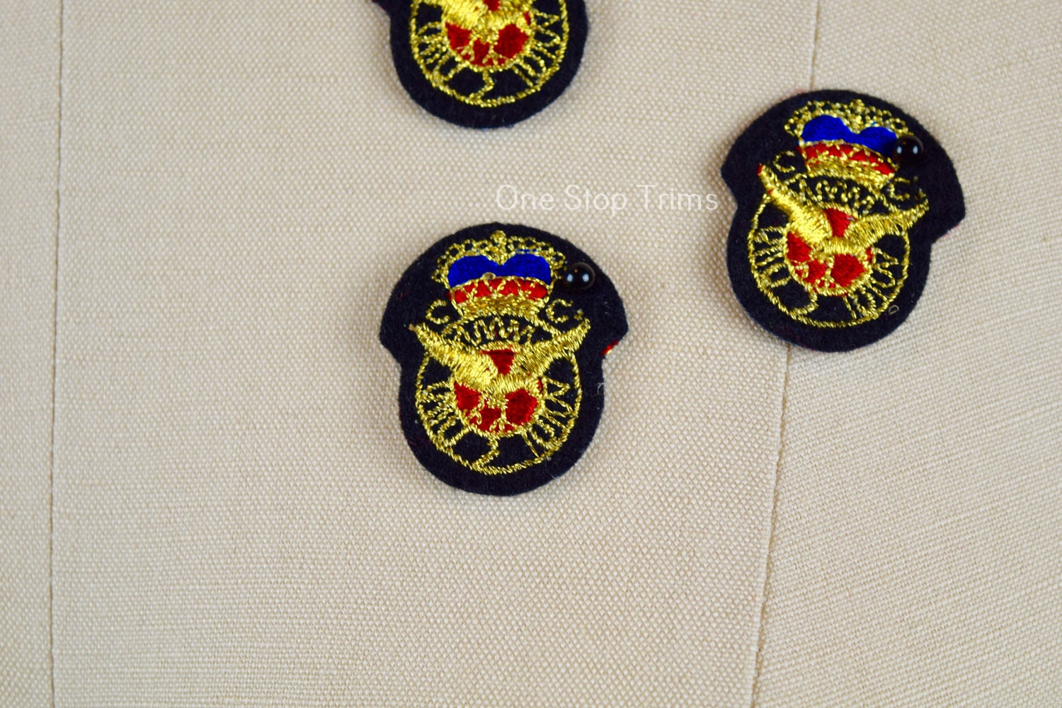 Small Emblem Patch/ Small Semi Circle Crest Patch Black Gold - Etsy