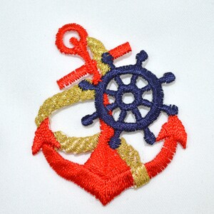 Red Anchor Patches 2 Small Size Red Anchor Patches Gold Rope Navy ...