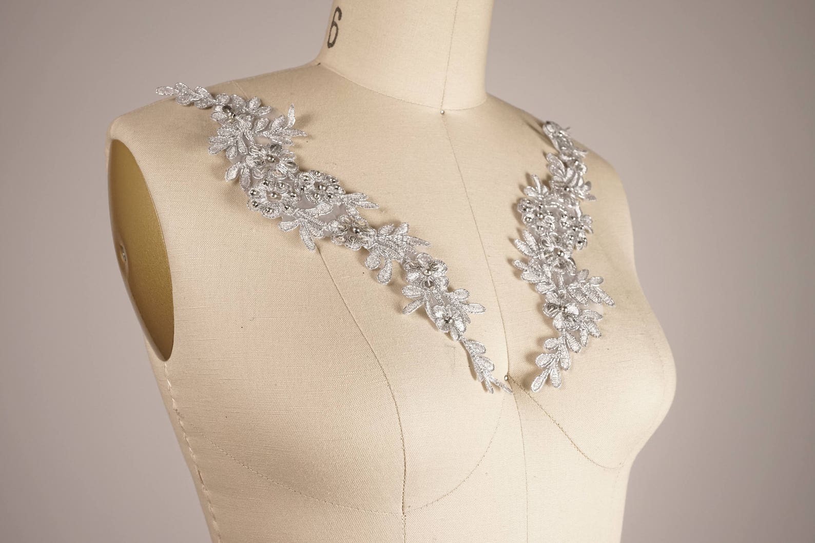 Metallic Silver Applique/ Silver Lace Applique/ Gray Metallic - Etsy