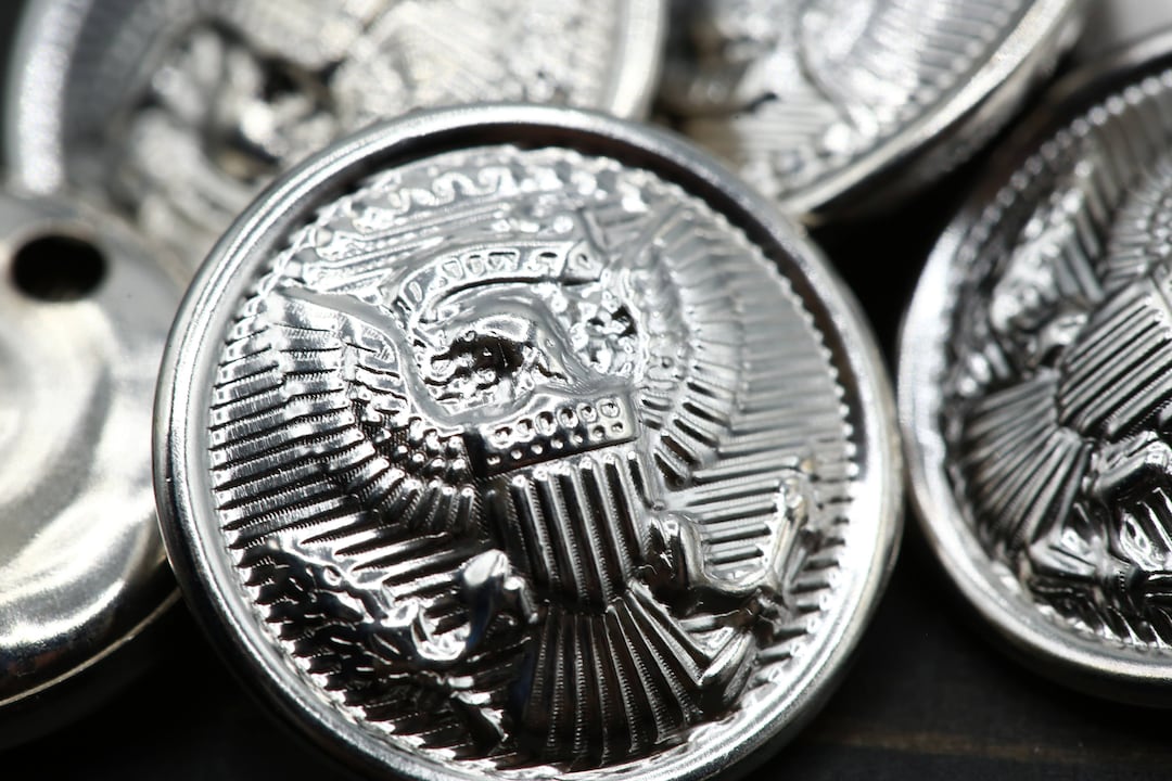 Silver Aluminium Buttons/ Aluminium Buttons/ Silver Button/ 36L 23mm 15 ...