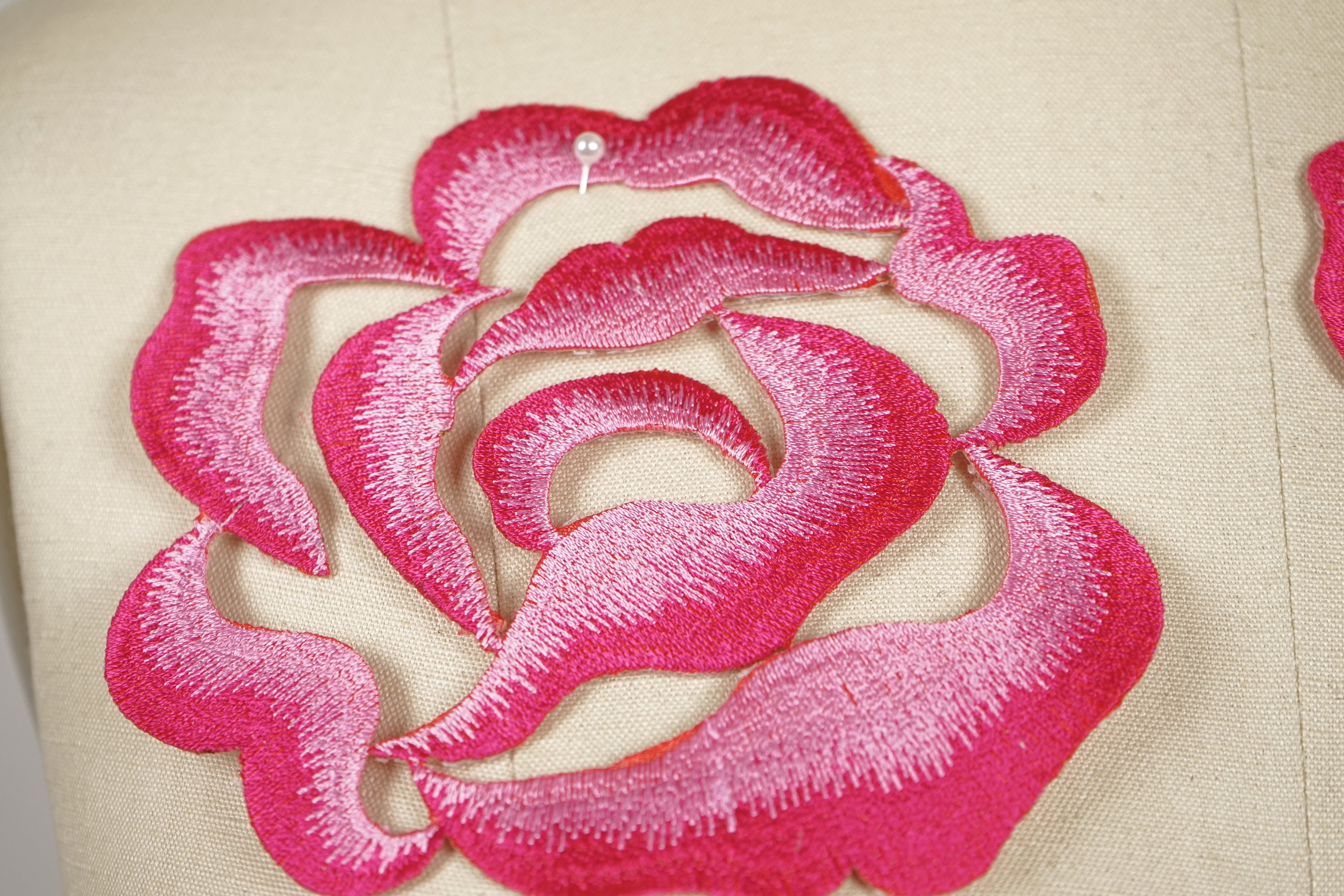 Hot Pink Flower Patches and Rosey Pink Embroidery Flower | Etsy