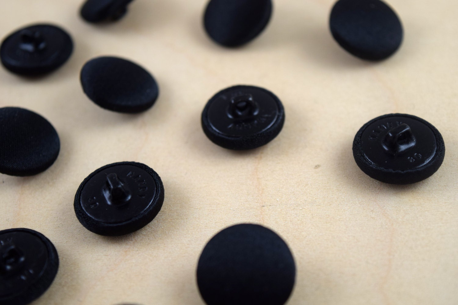 1 Dozen Black Satin Covered Tuxedo Buttons Vest Button | Etsy