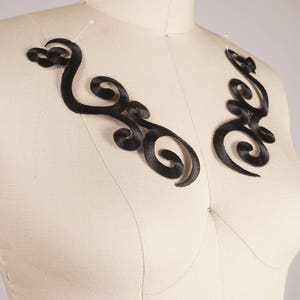 Black Applique/ Iron on Black Embroidery Applique/ Swirled Design ...