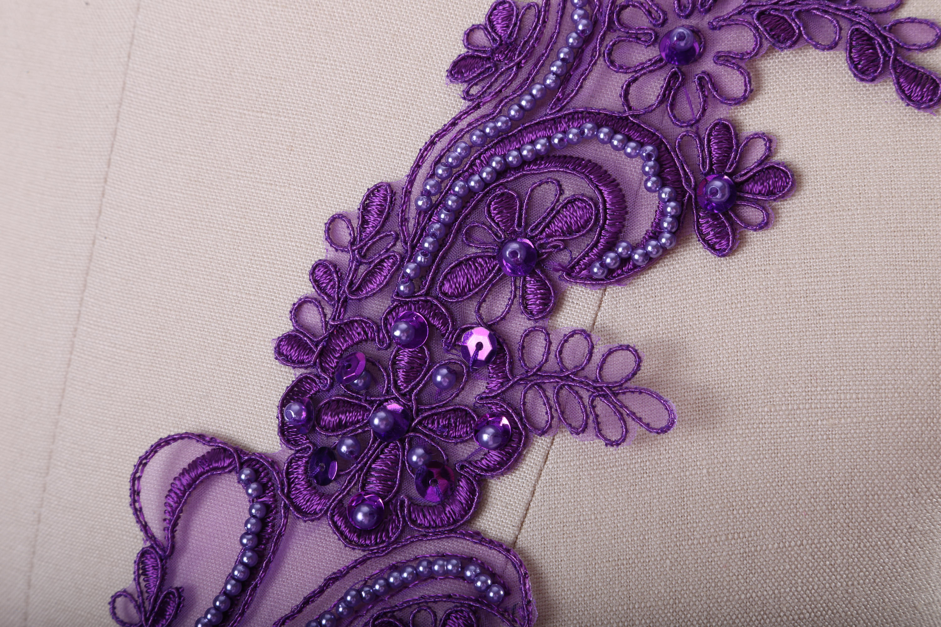 Purple Applique Violet Applique Purple Applique Purple Beaded | Etsy