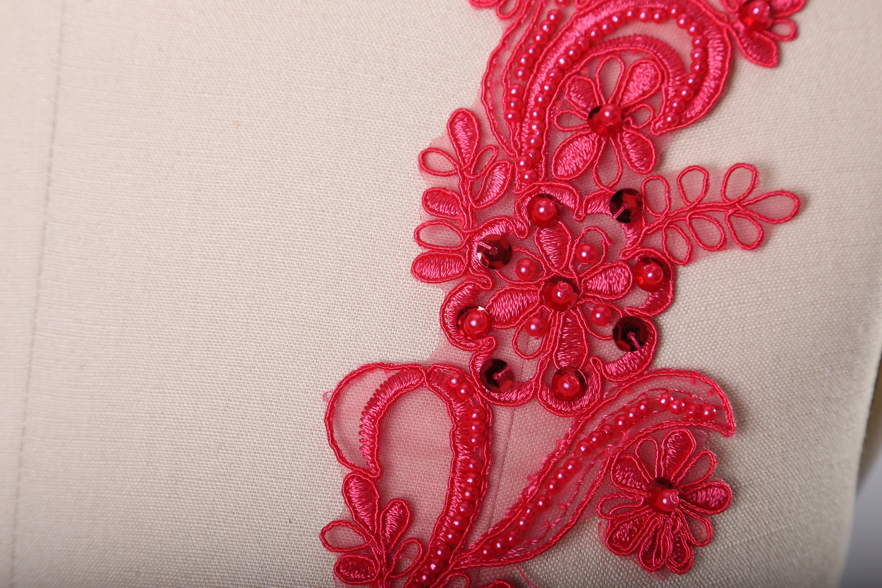 Coral Pink Lace Applique. Coral Applique/ Coral Lace Applique/ - Etsy
