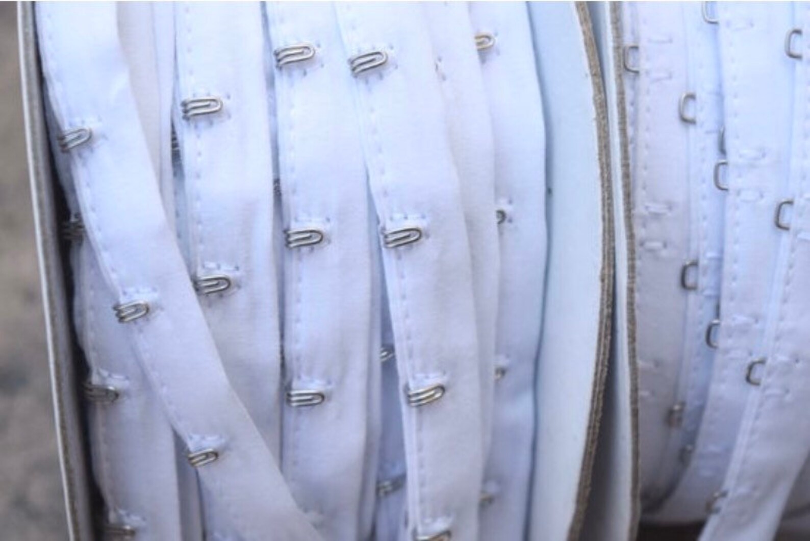 White on White Hook and Eye Tape Set on Cotton Trim With - Etsy