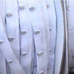 White on White Hook and Eye Tape Set on Cotton Trim With Matching Hooks ...