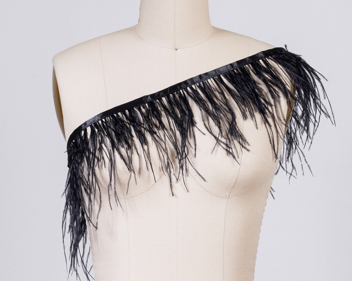 White Feather Fringe Made of Natural Ostrich Feathers Trimming - Etsy