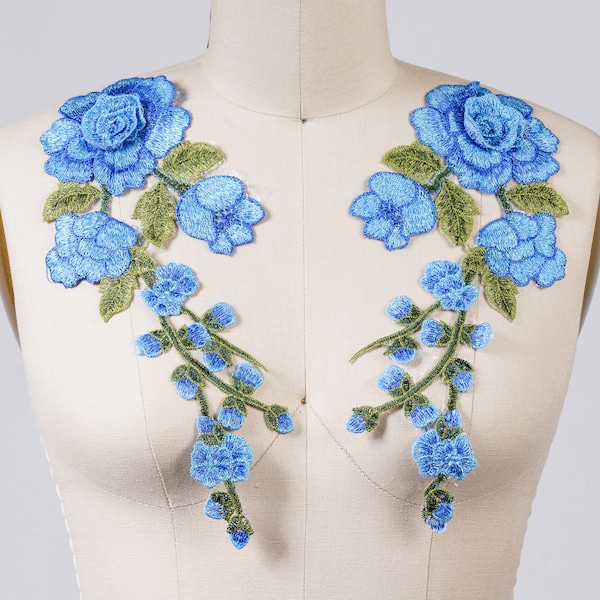 Blue Flower Applique - Etsy