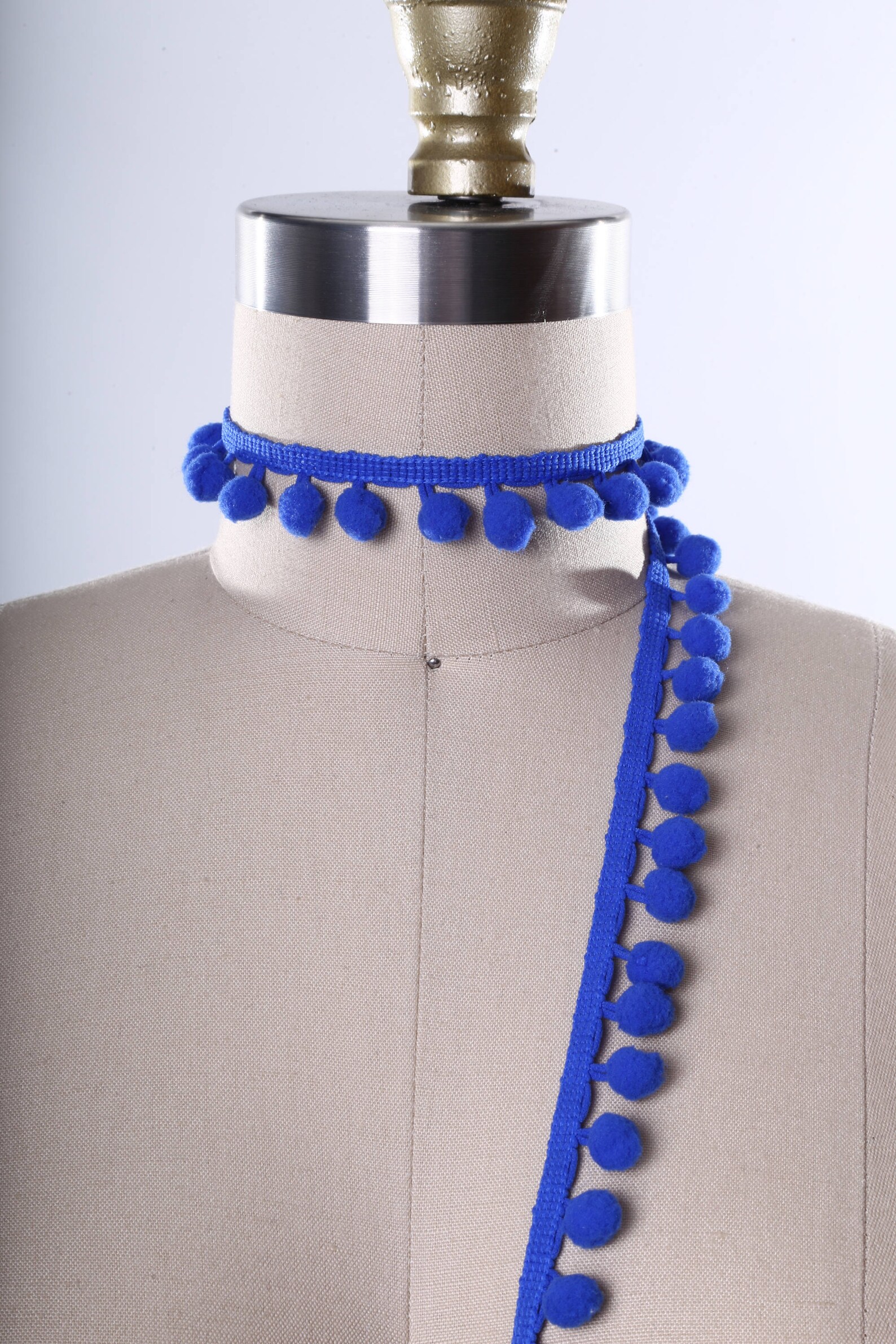 Royal Blue Pom Pom Trim. 1 Yardmini Blue Pom Pom Fringe. Blue - Etsy