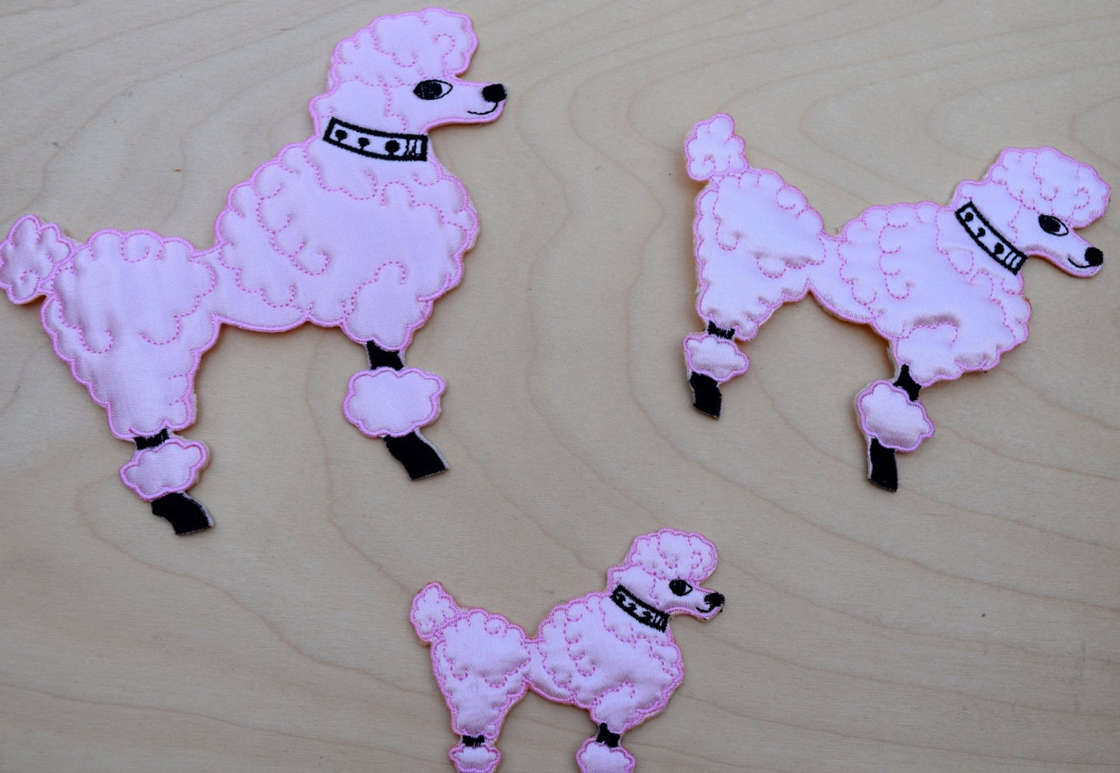 Poodle Patches Family of Iron on Satin Plush Poodles Available - Etsy