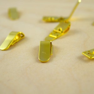 2 Gold Clip-on Tie Hardware Bow Tie Hardware, Bowtie Clip, Onsie Clip ...