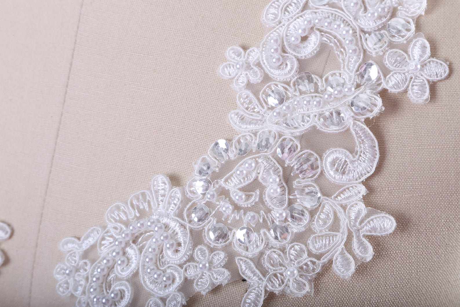 White Applique Ivory Applique Bridal Applique Pair White | Etsy