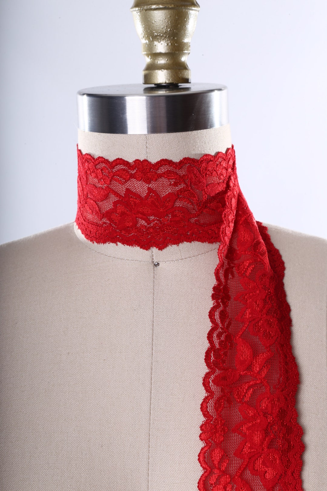 Red Stretch Lace Trim: 2" Elastic Edging, 2 Yards - Etsy