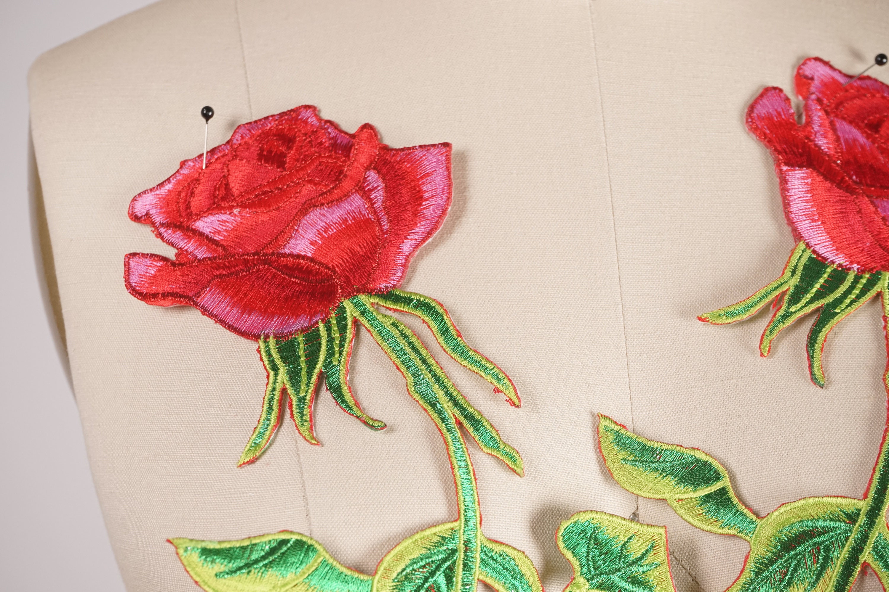 Rose Patch Red Rose Embroidery Patches Classically Timeless - Etsy